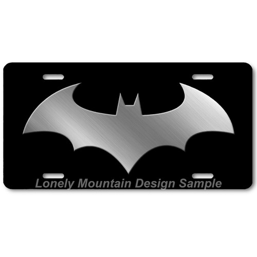 Batman Batarang Inspired Art Gray on Black FLAT Aluminum Novelty ...