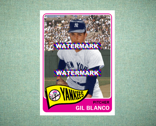 Gil Blanco New York Yankees 1965 Style Custom Baseball Art Card | eBay