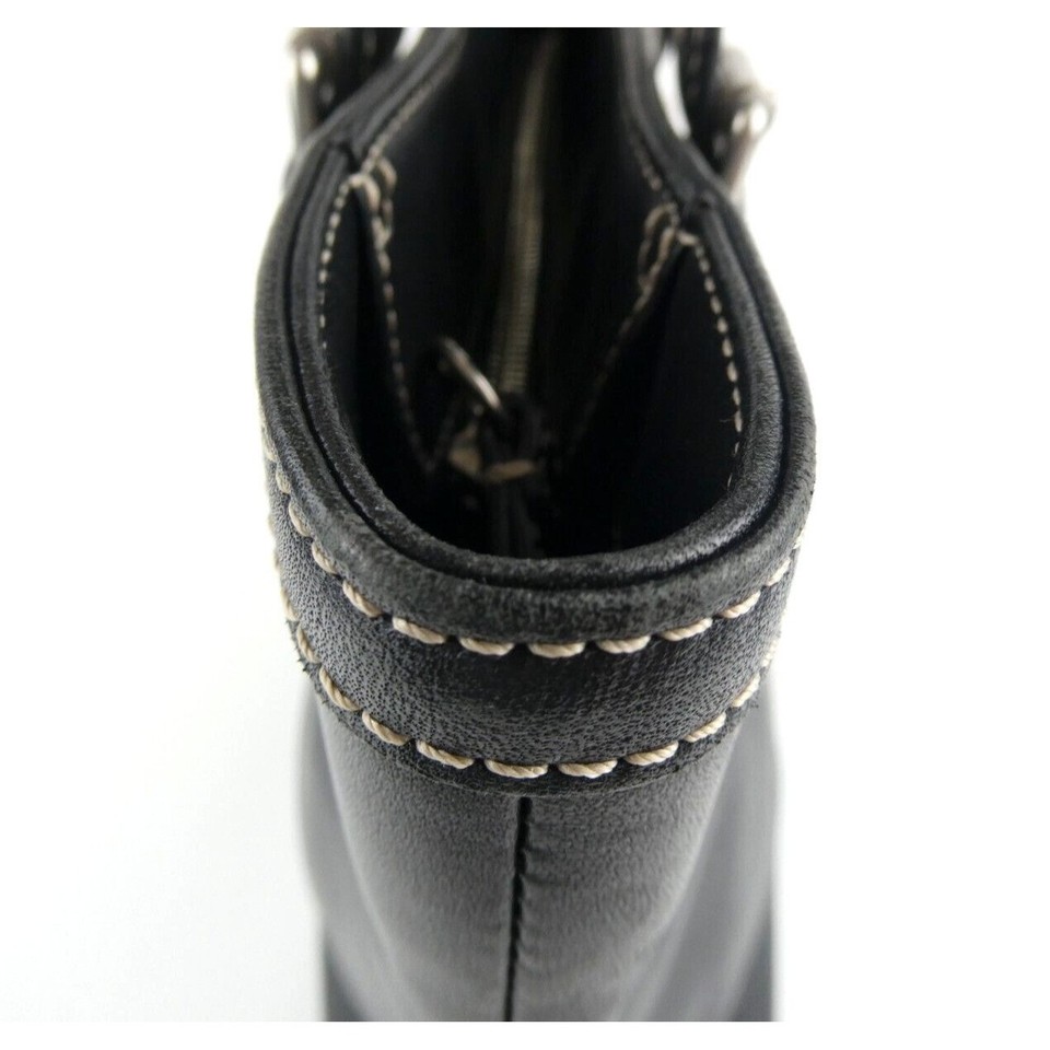 Coach Black Leather Tote Shoulder Bag 9572 | eBay