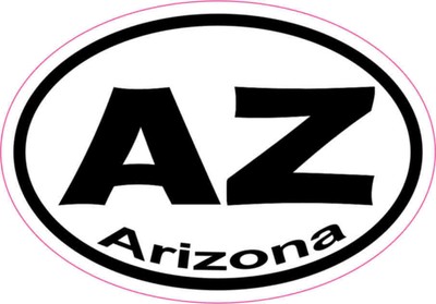 3X2 Oval AZ Arizona Sticker Vinyl State Vehicle Window Stickers Car ...
