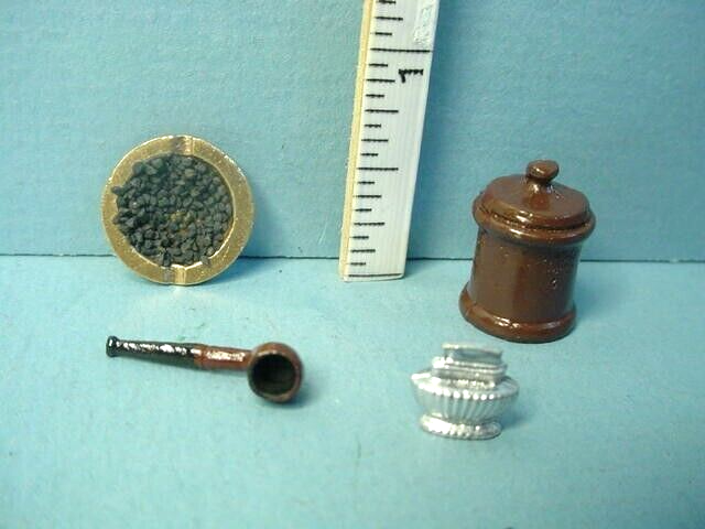 Miniature Pipe Smoker's Set #5202 (4 pc) Island Crafts 1/12 Scale | eBay
