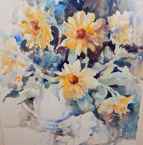 JANET ROGERS ORIGINAL WATERCOLOR FLORAL VASE PAINTING | eBay