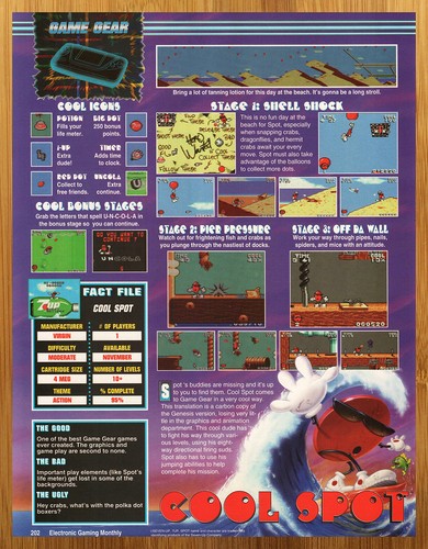 1993 7UP Cool Spot SNES Genesis Game Gear PREVIEW PAGE Print Ad/Poster ...