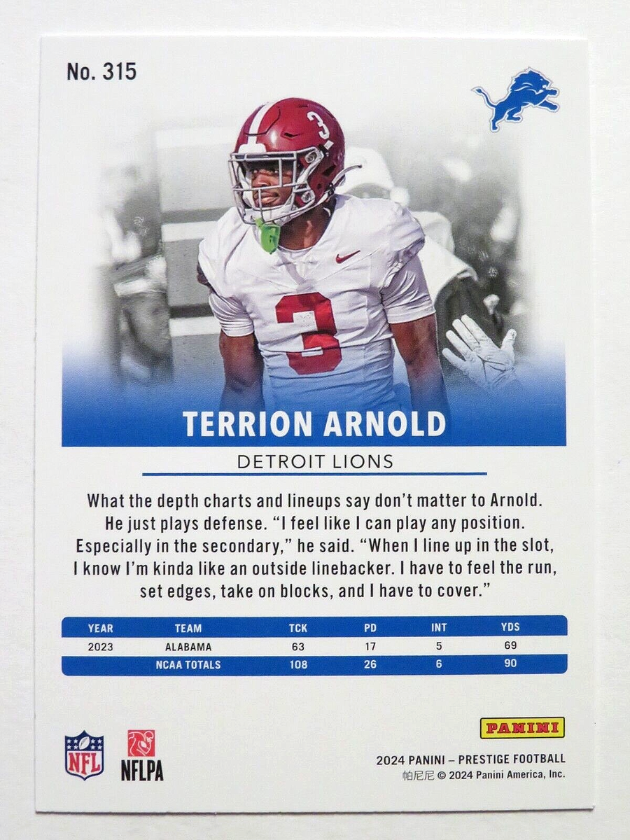 2024 Panini Prestige Football Terrion Arnold Rookie Card 2024 Panini Prestige Football Terrion Arnold Rookie Card