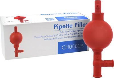 Eisco Pipette Filler, Rubber Bulb 54 mm, Three Pinch Valves | eBay