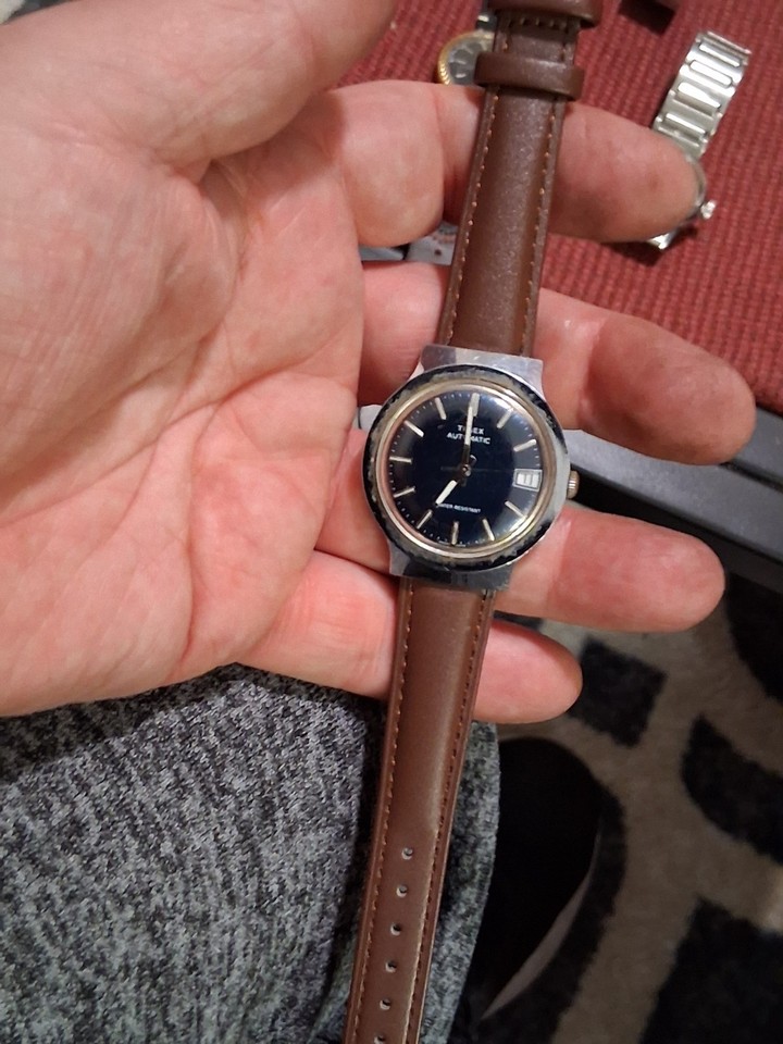 Timex Viscount 1972 Silver Tone Mens Vintage 1970s Automatic Self ...