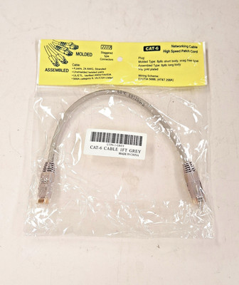 CAT6 High Speed Patch Cord Networking cable 1FT Grey | eBay