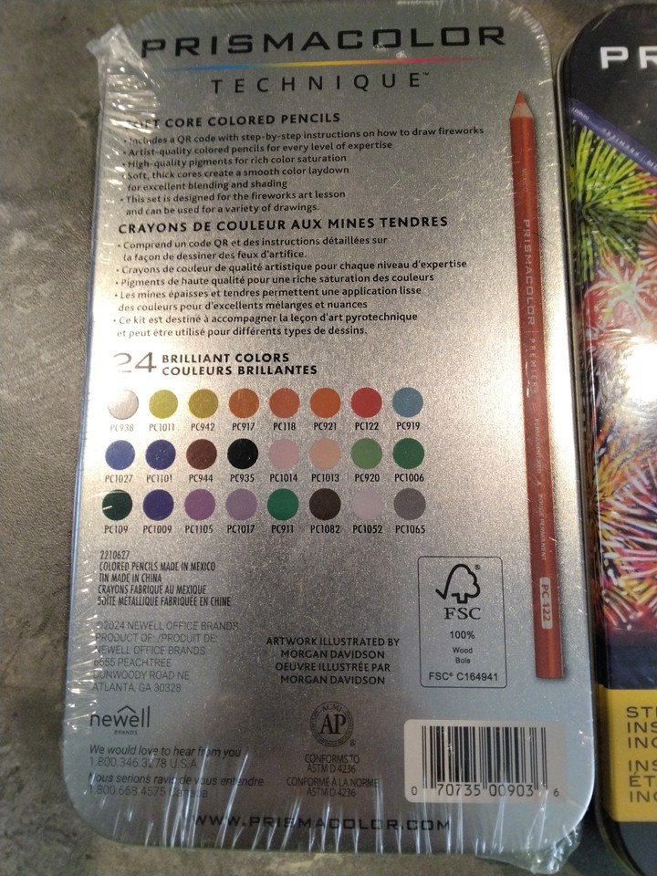Two (24ct) Prismacolor Technique Fireworks Drawing Set Coloring Pencils ...