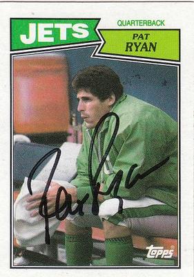 PAT RYAN Autographed Signed 1987 Topps card New York Jets Tennessee ...