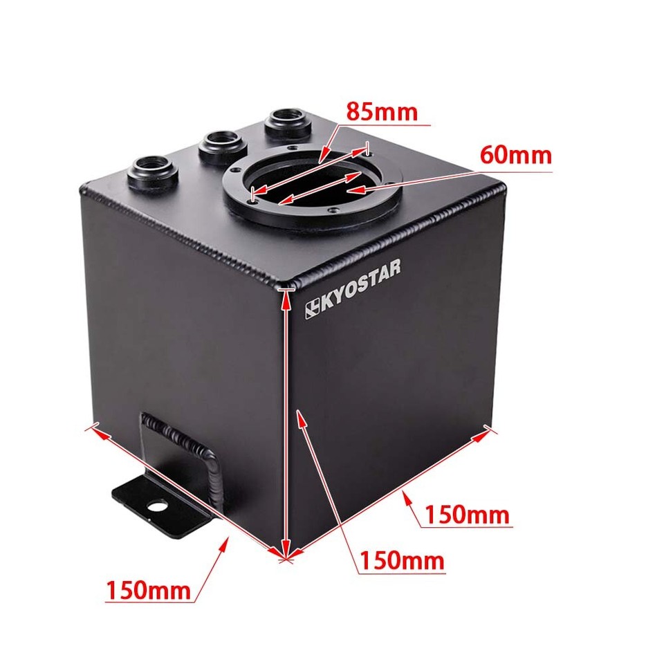 2L High Flow Swirl Fuel Surge Tank AN6 Black For 044 External Fuel Pump ...