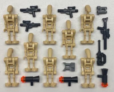 8 Battle Droid Minifigs: Star Wars Clone Wars Tan Figures sw0001c | eBay