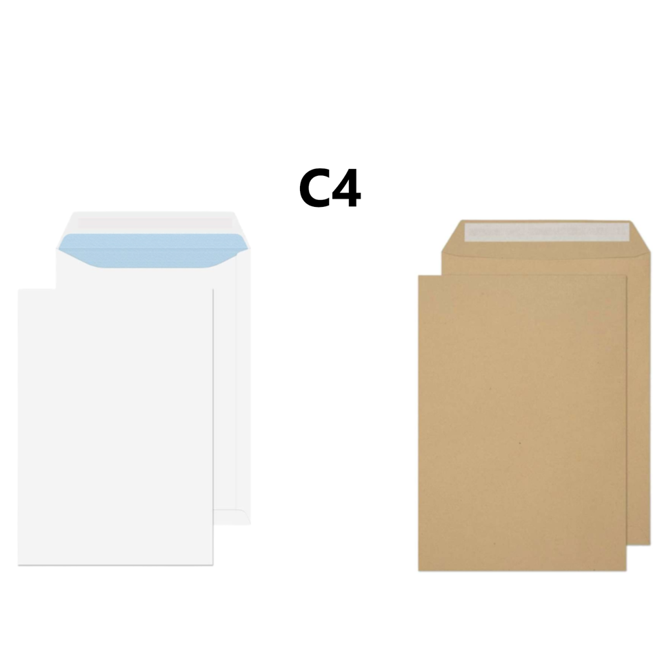 Quality Strong Plain Envelopes Peel and Seal DL C5/A5 C6/A6 C4/A4 White ...