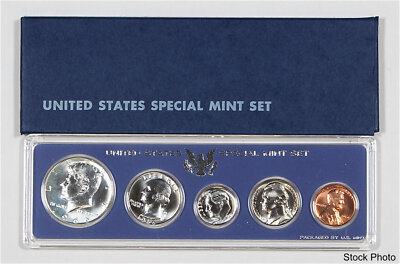1966 SMS 1C, 5C, 10C, 25C, & 50C 5 Coin United States Special Mint Set ...