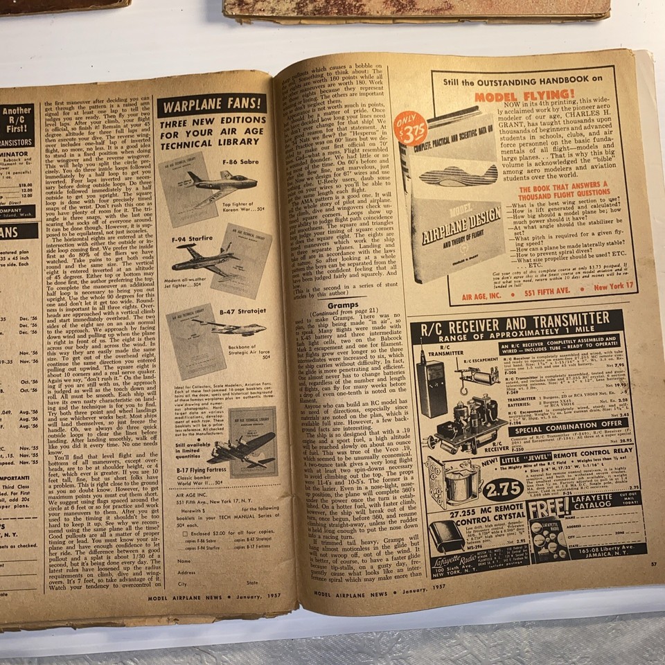 Lot Of 4 Model Airplane News 1956-1958 Vtg Aircraft Jets Planes Skilled ...