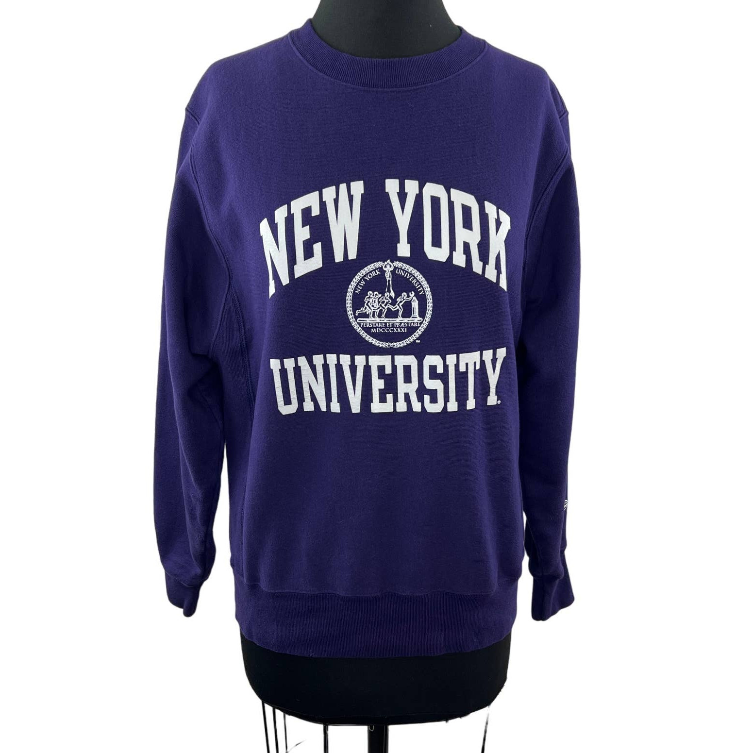 NYU New York University Champion Purple Crewneck Cott… - Gem