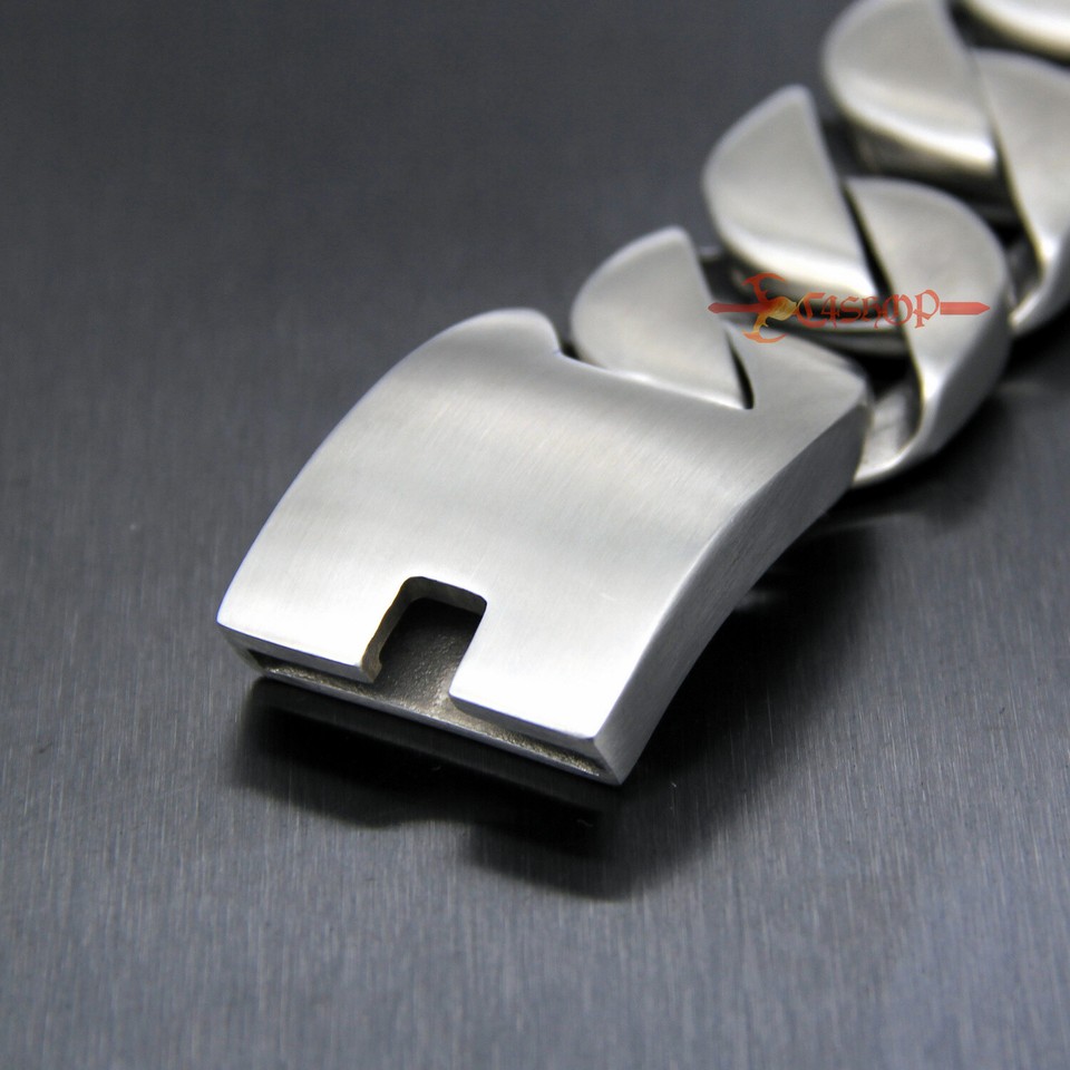 31mm Heavy Cuban Chain Link Necklace Stainless Steel Mens Bracelet ...