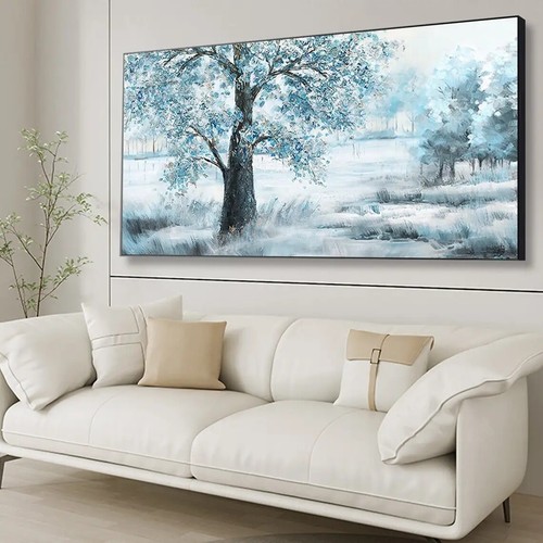 Tree Of Life Canvas Oil Painting Handmade Wilderness God Tree Wall Art ...