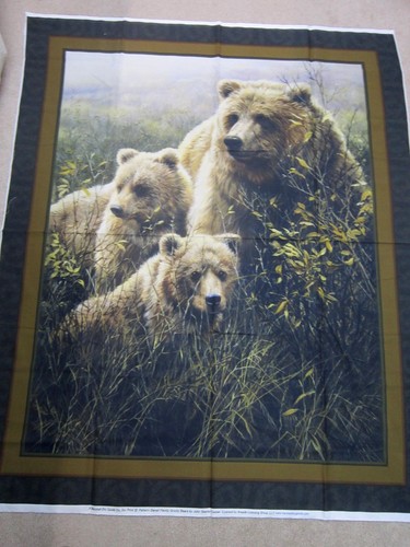 Denali Family Grizzly Bears Fabric Panel- 36" x 44" | eBay