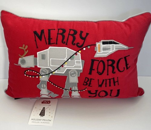 POTTERY BARN KIDS STAR WARS MERRY FORCE PILLOW CHRISTMAS AT AT WALKER ...