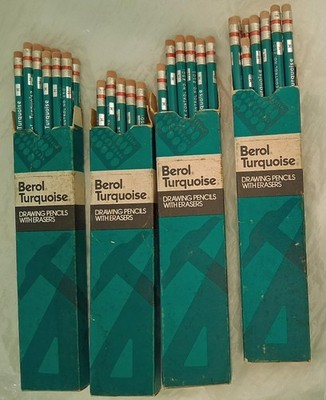 47 Unsharpened Vtg Berol Turquoise 1375 H Drawing Pencil Lot | eBay