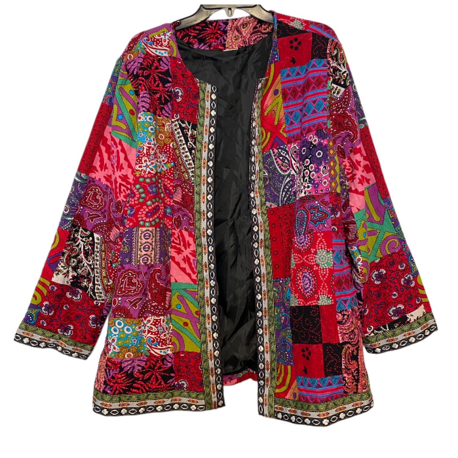 Patchwork Coat Open Jacket Boho Style Boutique Lining… - Gem