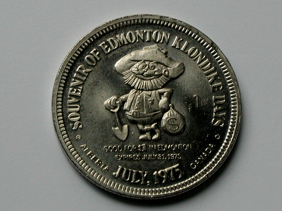 Edmonton AB CANADA 1975 Trade DOLLAR Token with Locomotive at ...