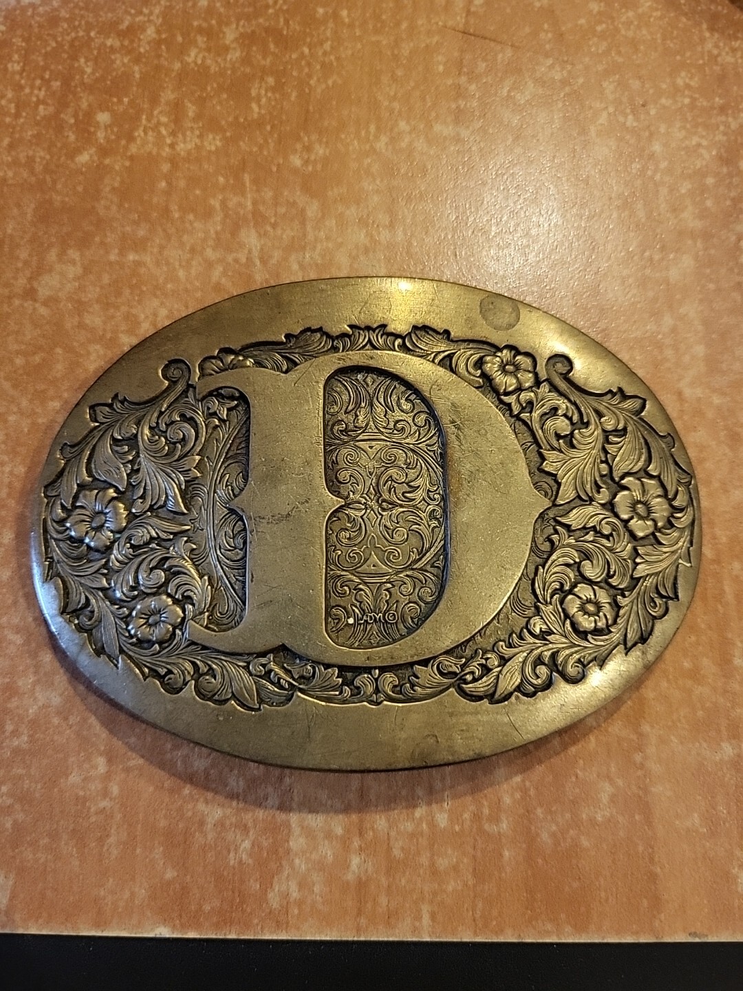 Award Design Medals ADM Letter D Solid Brass Floral B… - Gem