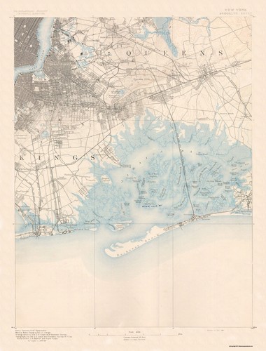 Topo Map - Brooklyn New York Quad - USGS 1891 - 23 x 30.23 | eBay