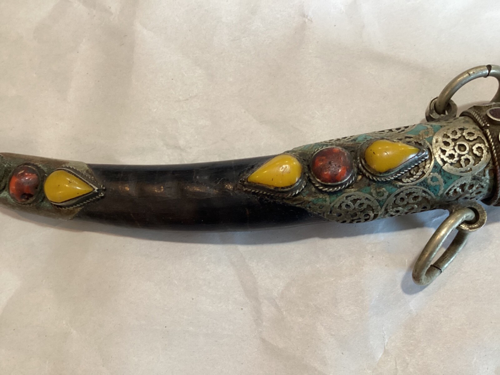 Vintage Jeweled Inlaid Turkish Indo-Persian Kinjal Khanjar Jambiya ...