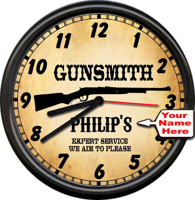 Personalized Gun Shop Retro Vintage Gunsmith Firearms Rifle Sign Wall ...
