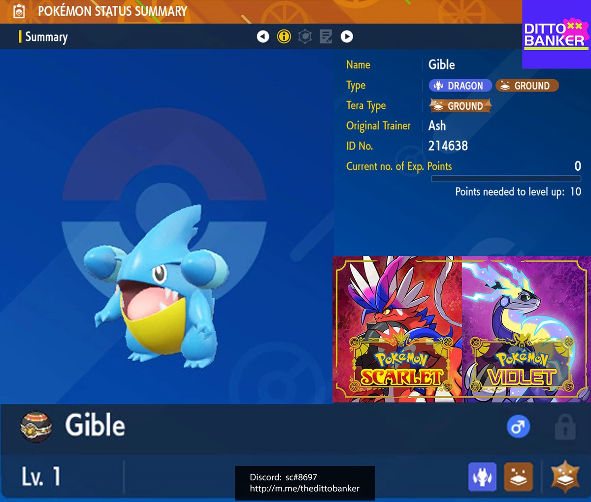Pokemon Gible Shiny
