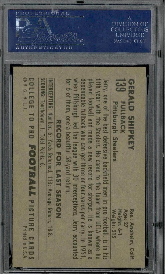 1952 Bowman Large #139 Jerry Shipkey - PSA 7 | eBay