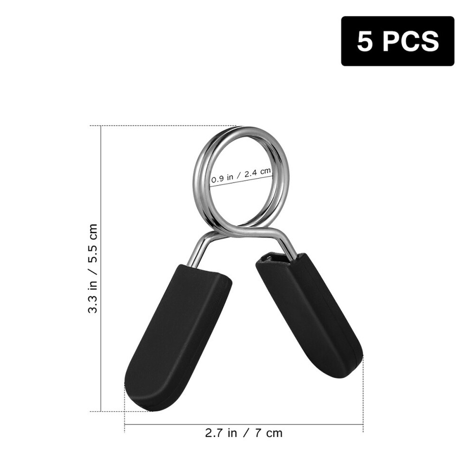 5pcs Bar Spring Collar Barbell Collars 1 Inch Gym Accesories Dumbbel 2 ...