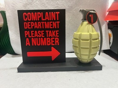 Complaint Department Office Sign Desktop Gag Gift Grenade | eBay