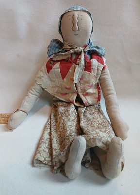 Early Antique Primitive Rag Doll Large 17" Pennsylvania | eBay