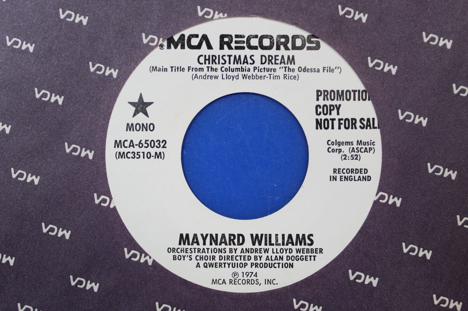 Maynard Williams-Christmas Dream-MCA 65032 Stereo/Mono White Label ...