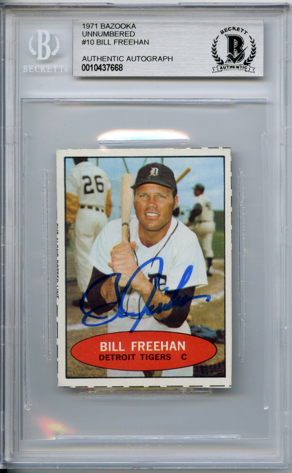 BECKETT BAS SIGNED 1971 BAZOOKA BILL FREEHAN 1968 DETROIT TIGER ...