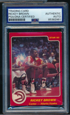 1984-85 Star #77 RICKEY BROWN signed auto autograph PSA/DNA tough VGEX ...