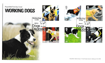 GB Unaddressed FDC 2008 Working Dogs, Banbury SP PMK WS41141 | eBay