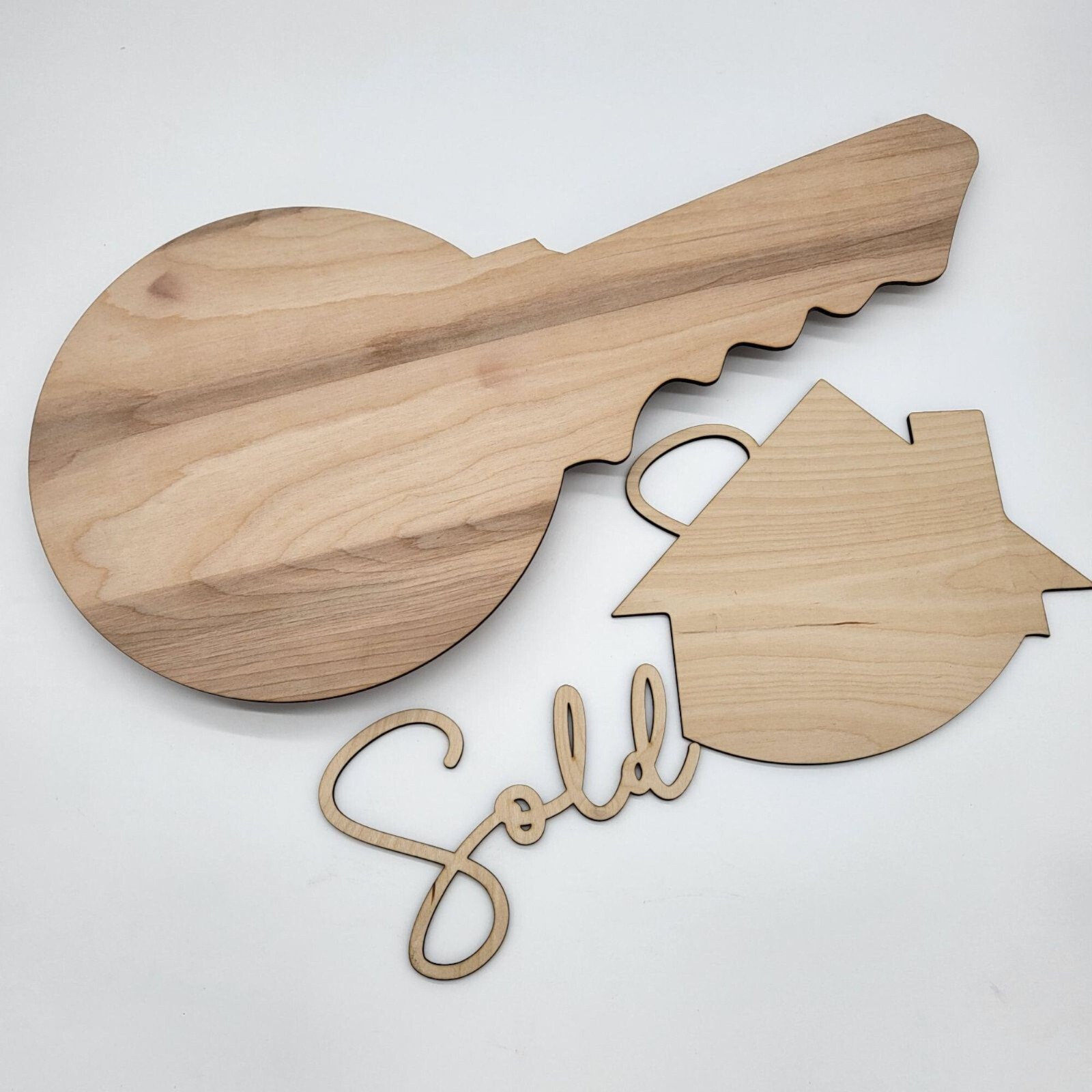 Blank Wood Key Ready to Paint NOT Glued Realtor Wood Key Sign Real ...