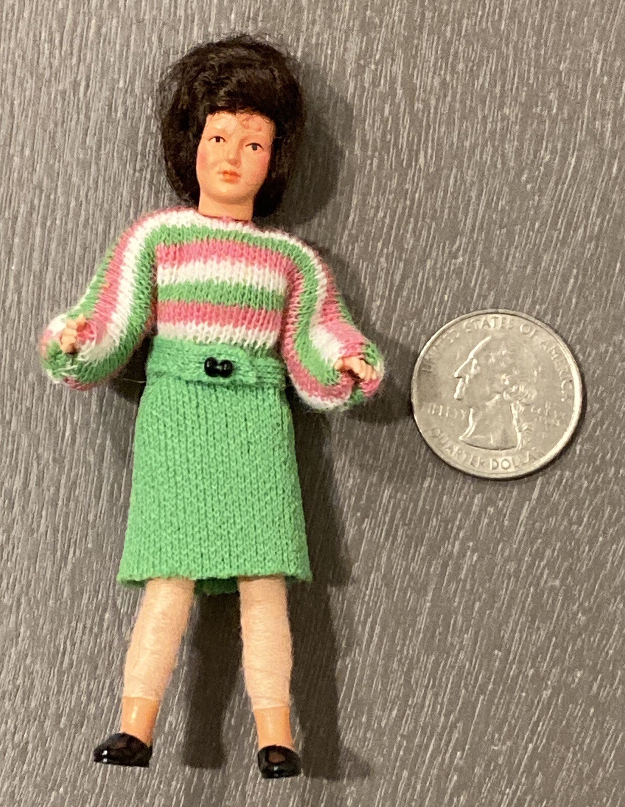 Vintage CACO West Germany Dollhouse Artisan Miniature Woman Mom Doll 4 ...