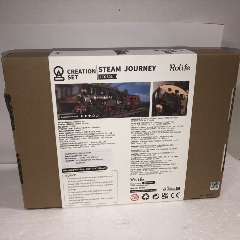 3D Puzzles for Adults -Steam Train, Wooden Model Kits Building Set ...