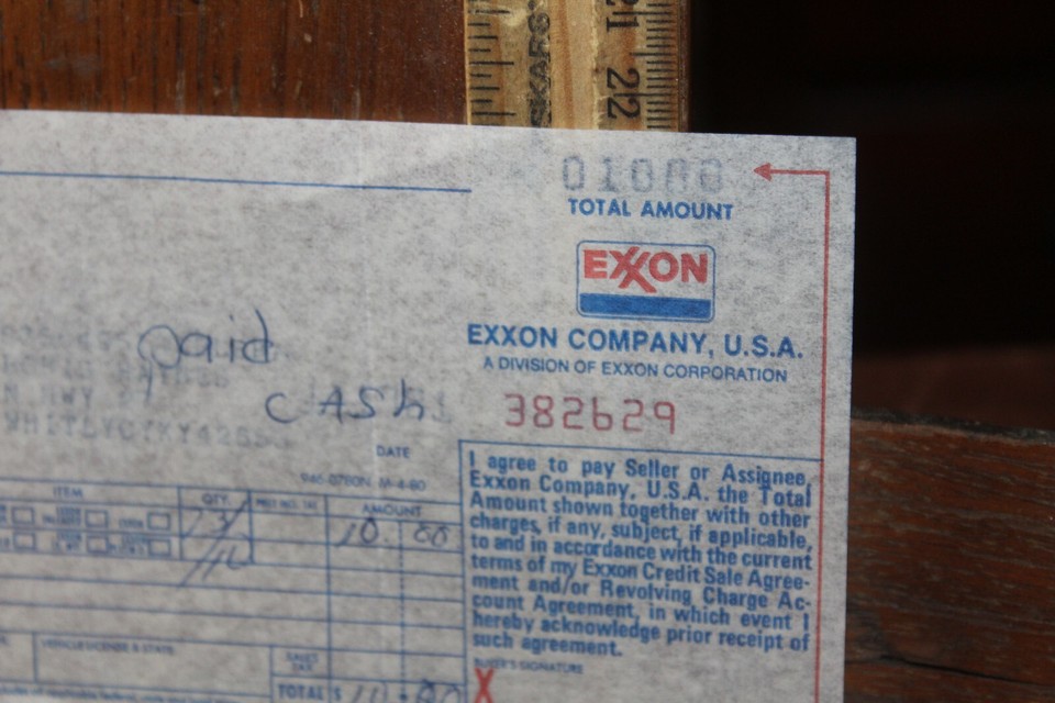 Vintage Gas Station Receipt 1980's Haynes Exxon Whitley City Kentucky ...