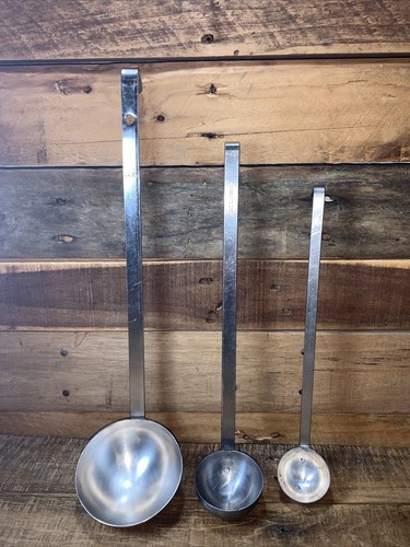 Lot of 3 Commercial Heavy-Duty Stainless Steel Ladles 6 Oz (Nash), 2 Oz ...