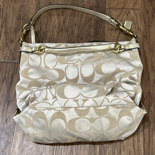Coach Brooke Satchel Shoulder Bag Purse Handbag Gold LeatherGold Tan ...
