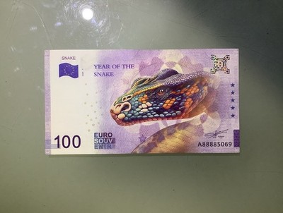Sounvenir Banknote 100 Euro Year of the Snake 2025 Lightly Used READ ...