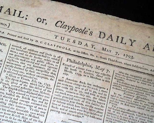 GEORGE WASHINGTON Administration Era 18th century American 1793 U.S ...