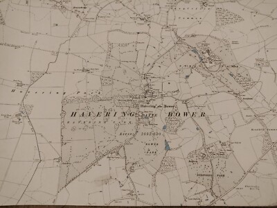 Original 1899 OS Map Sheet Havering atte Bower Pyrgo Park Bournebridge ...