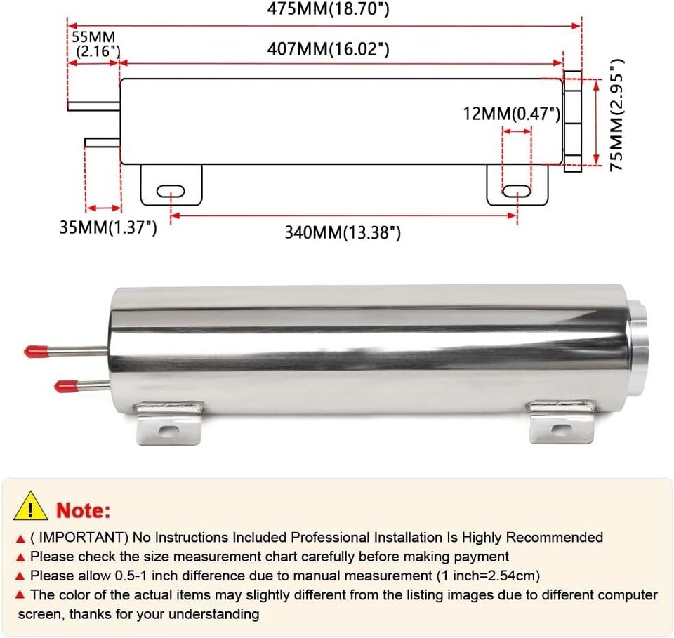 New Radiator Coolant Overflow Catch Puke Tank 3"x9" 32OZ Silver ...