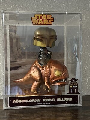 Custom Vinyl Figure Star Wars Mando Mandalorian Riding Blurrg Glows ...